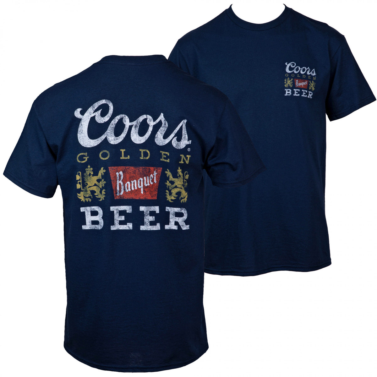 Coors Banquet Logo Distressed Blue Colorway Front & Back Print T-Shirt ...
