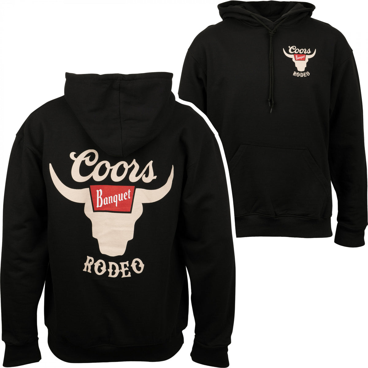 Coors Banquet Rodeo Horns Logo Front and Back Print Hoodie – CRAFTY ...